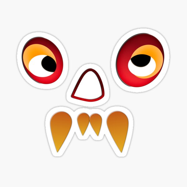 "HUMAN EXPRESSION OF A DEADLY FACE THAT INVITES HALLOWEEN" Sticker by ...