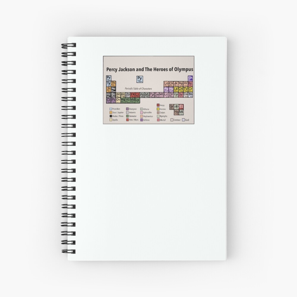 "Percy Jackson Periodic Table" Spiral Notebook by kaylasuree | Redbubble