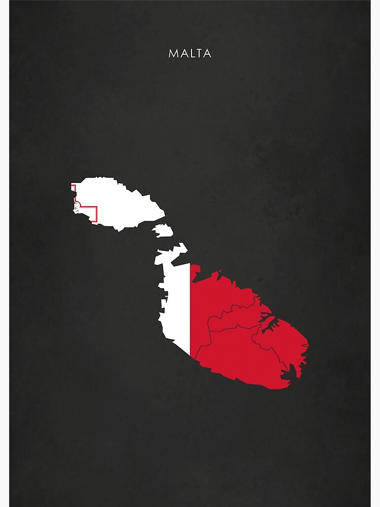 "Malta Flag Map with regions" Poster for Sale by Alo Design | Redbubble