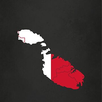 "Malta Flag Map with regions" Poster for Sale by Alo Design | Redbubble