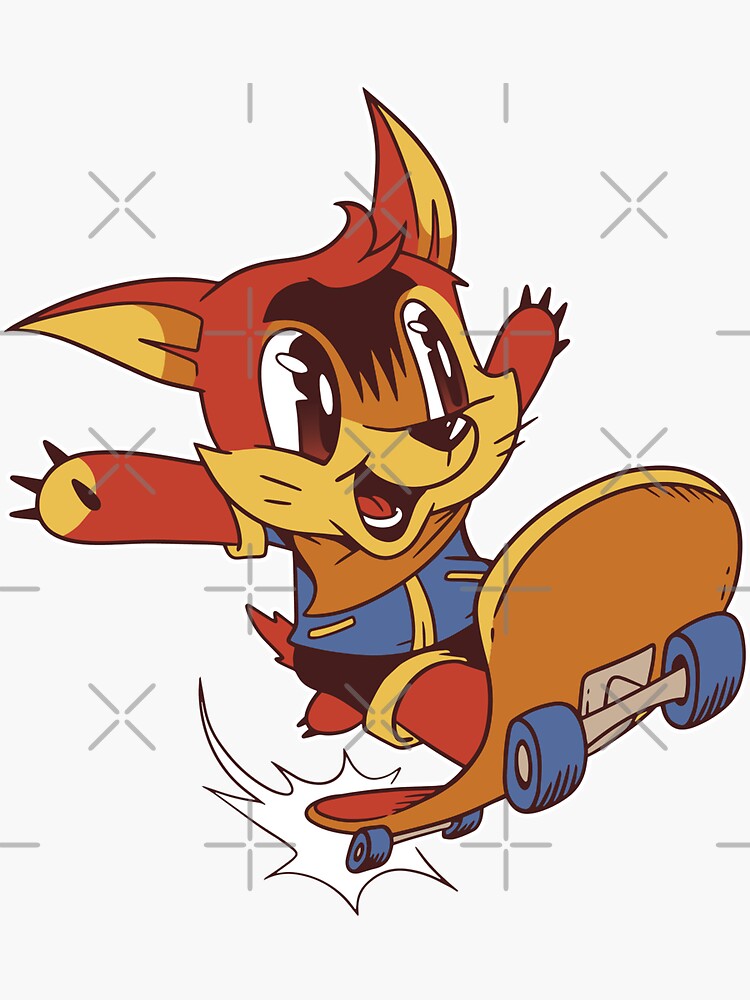 "Sweet skater fox" Sticker for Sale by Rotbart | Redbubble
