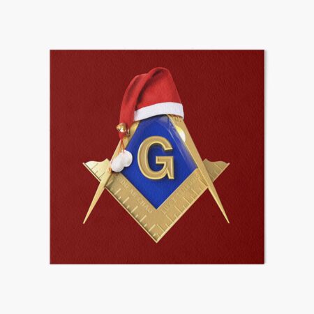Lámina rígida «Masón Navidad Santa's Hat Red Holiday Square & Compass ...