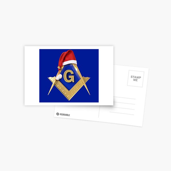 "Freemason Christmas Santa's Hat Blue Holiday Square & Compass Gold ...
