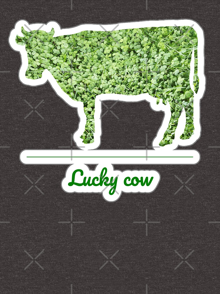 "Lucky Cow Silhouette Textured With Clovers, That Bring Good Luck ...