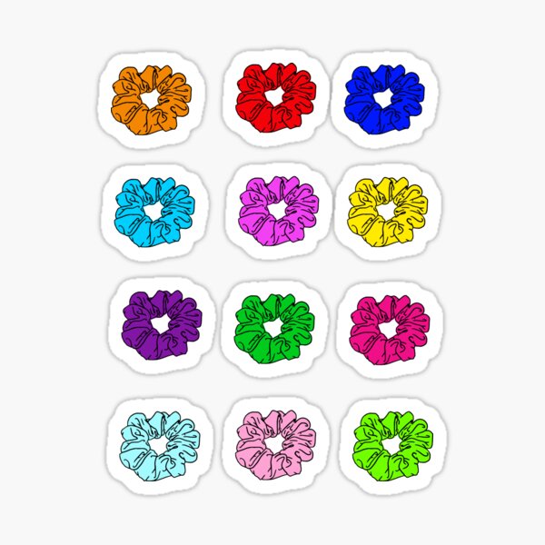 "Colorful Scrunchies Sticker Set" Sticker by jpjournals | Redbubble