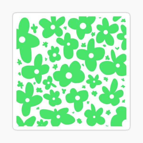 "Cute green flowers" Sticker for Sale by KazuoShop | Redbubble