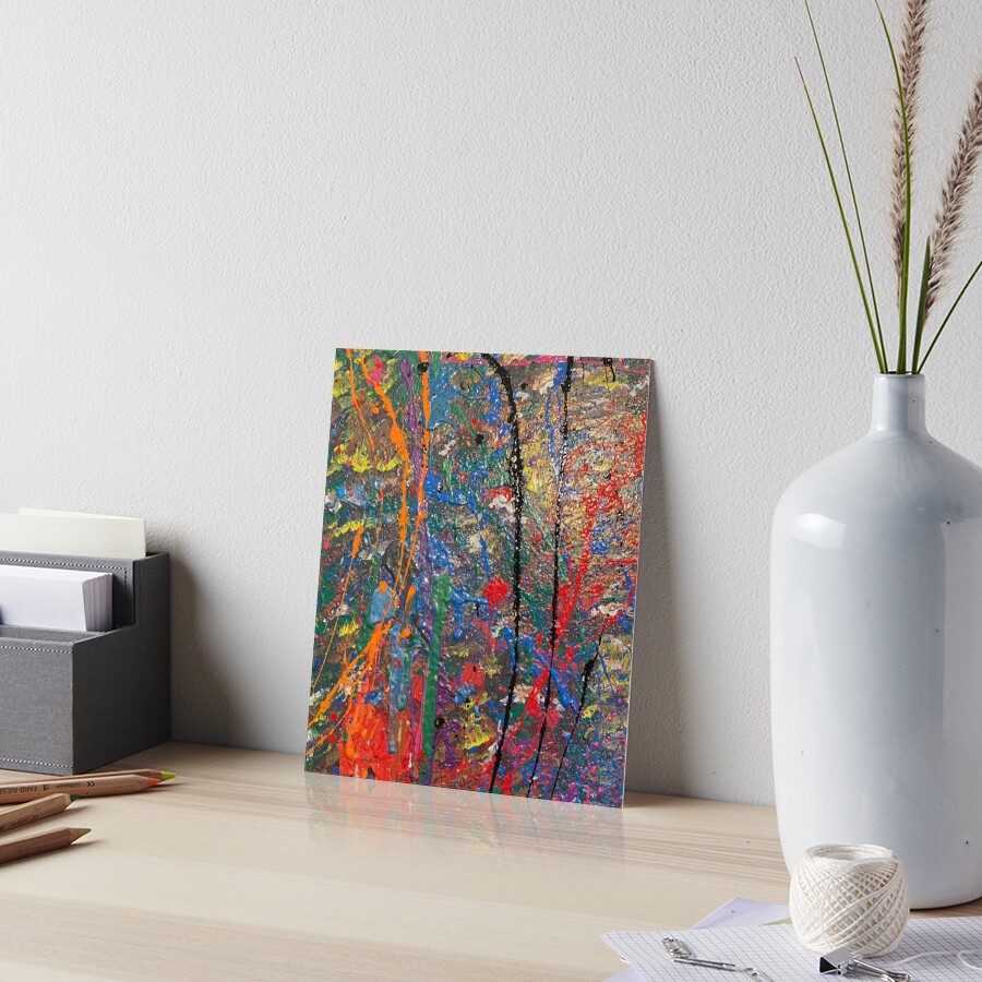 "Mistakes Abstract Splatter Rainbow Painting" Art Board Print by ...