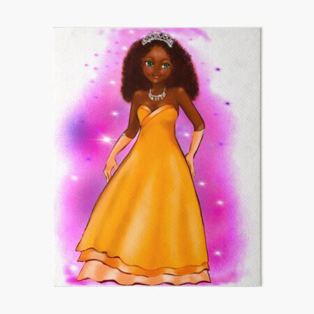 "Black anime princess ! black girl with Afro hair, green eyes, and dark ...