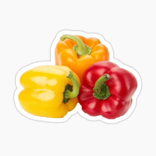 "Pepper hot red yellow " Sticker for Sale by bykondel | Redbubble