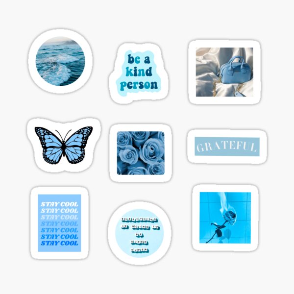 "Blue aesthetic// sticker pack-MUST ORDER A MEDIUM OR LARGE" Sticker by ...