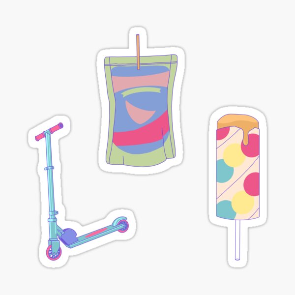 "Nostalgic Childhood Throwback Pack" Sticker by DippyHippie | Redbubble