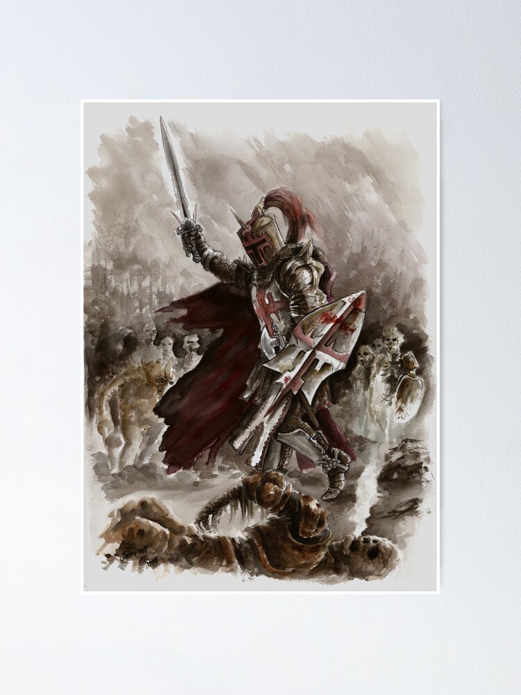 Poster « Guerrier des Templiers du Chevalier Médiéval des Croisés Noirs ...