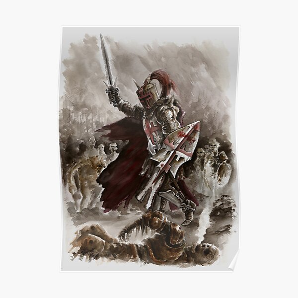 Poster « Guerrier des Templiers du Chevalier Médiéval des Croisés Noirs ...