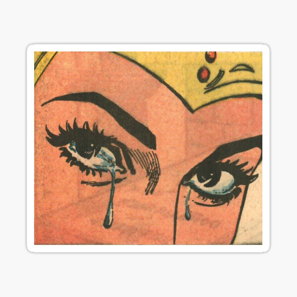 "Crying Eyes - Vintage Retro Pop Art Comic" Sticker by elevens | Redbubble