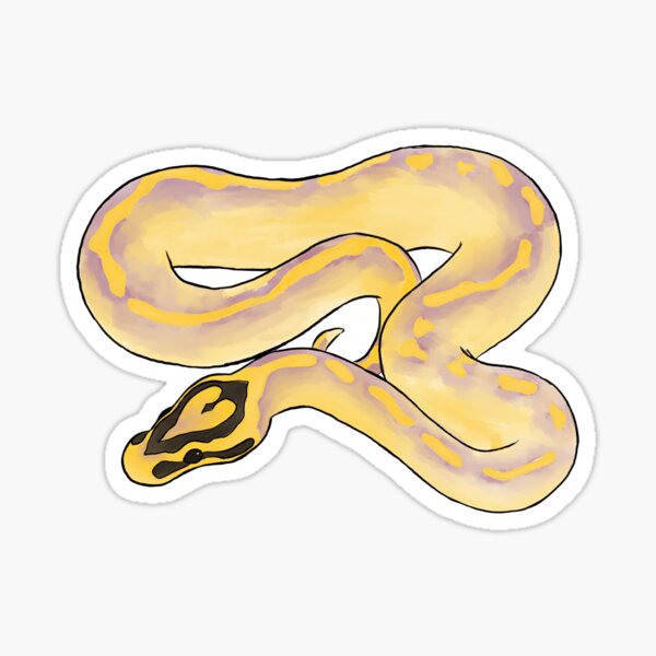 Gifts for Him or Her Digital Art Die Cut Pastel Ball Python Bubble-Free ...