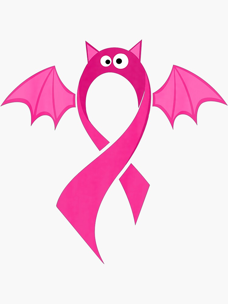 "Halloween Bat Funny Bats Halloween Breast Cancer" Sticker by Alexand01 ...