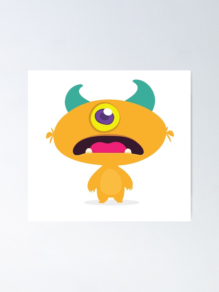 "Mr Jaw Dropping Green Horned Mustard Monster" Poster by ...