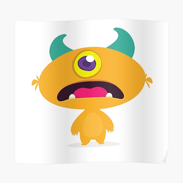 "Mr Jaw Dropping Green Horned Mustard Monster" Poster by ...