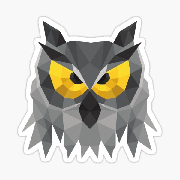 "Geometrical owl face" Sticker for Sale by Ilyasio | Redbubble