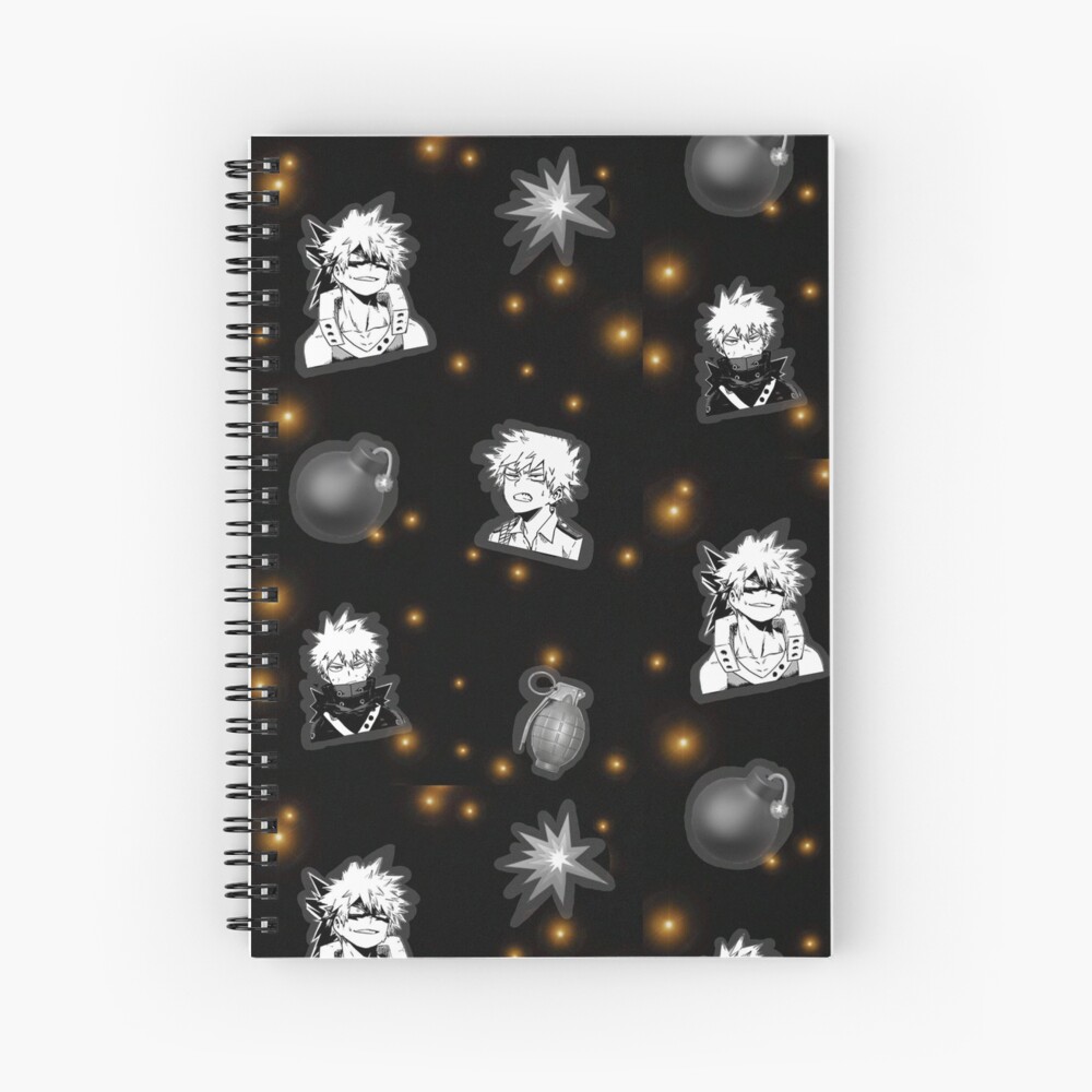 "Katsuki Bakugo cool black and white aesthetic" Spiral Notebook by ...
