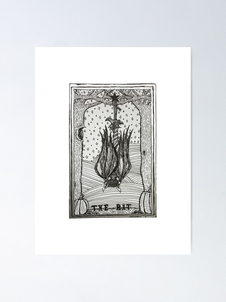 "The Bat Tarot Card" Poster by LaughingBatInc | Redbubble