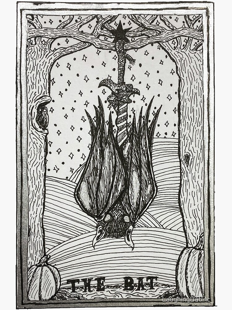 "The Bat Tarot Card" Sticker by LaughingBatInc | Redbubble