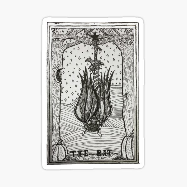 "The Bat Tarot Card" Sticker by LaughingBatInc | Redbubble