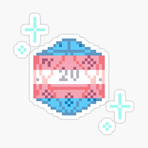 "Pixel D20 - Trans Pride" Sticker for Sale by cakewarlock | Redbubble