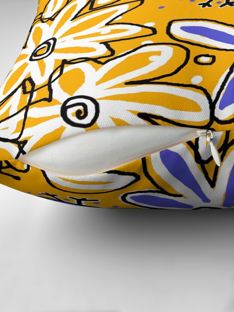 "Birds in Blue (Yellow)" Pillow for Sale by Simone Pook | Redbubble