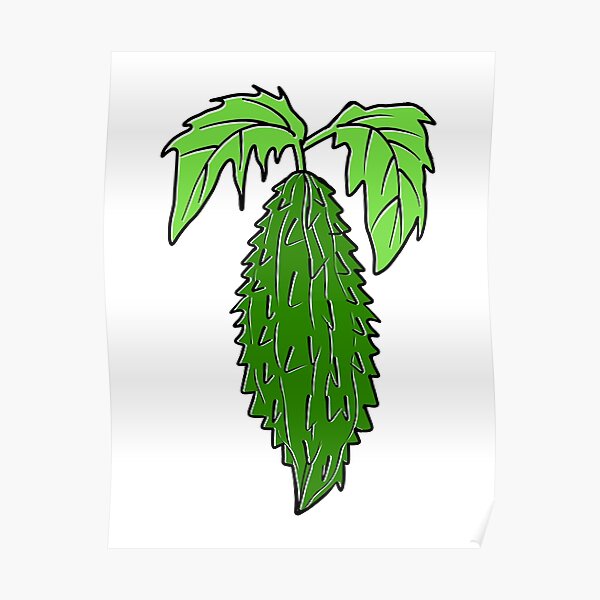 "Bitter Gourd Cartoon Illustration" Poster for Sale by vineeth | Redbubble