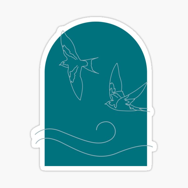 "Barn Swallows Stamp" Sticker by GirlWithCatEars | Redbubble