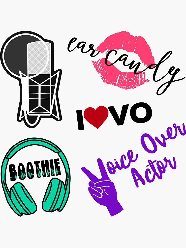"Voice over sticker pack" Sticker for Sale by MandVDesigns | Redbubble