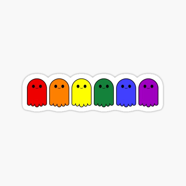 "Rainboo Ghosts Cute Halloween Rainbow Pride" Sticker for Sale by ...