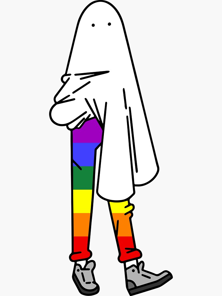 "Rainboo Ghost Cute Halloween Rainbow Pride" Sticker for Sale by ...