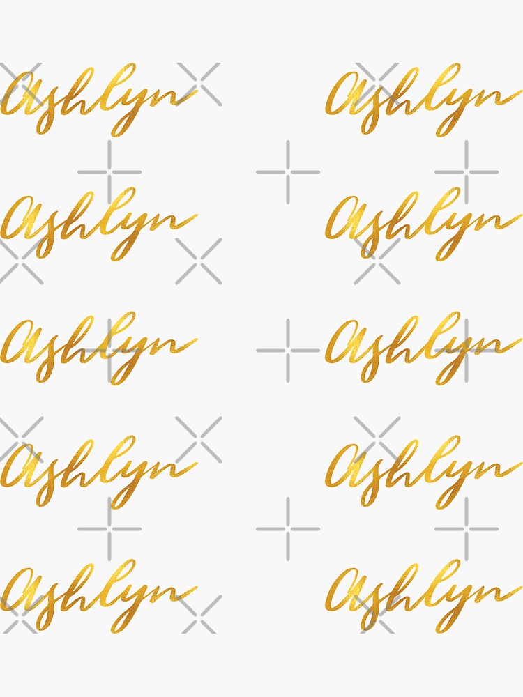 "Ashlyn Name Hand Lettering in Faux Gold Letters, Pack of 10" Sticker ...