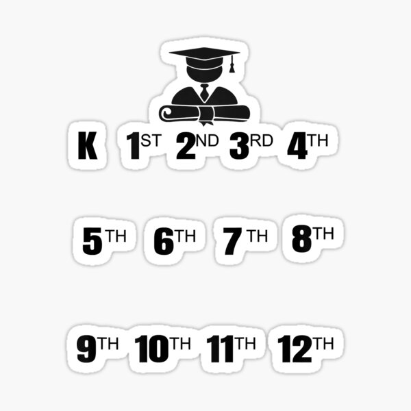 "Handprint Chart Tee Grow With Me School Year Growth K-12" Sticker for ...