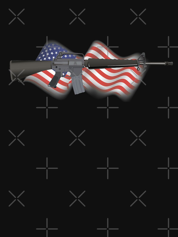 "M16 Rifle with US Flag" T-shirt by NorseTech | Redbubble
