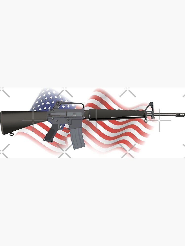 "M16 Rifle with US Flag" Poster for Sale by NorseTech | Redbubble