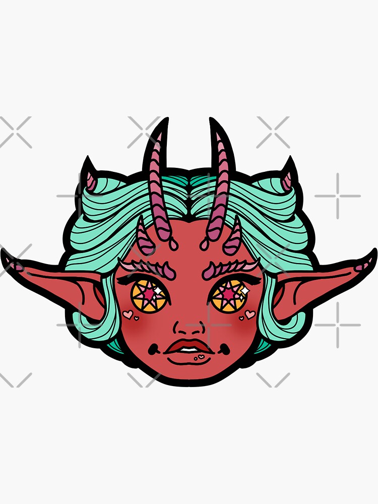 "Demon Girl" Sticker by Abitlyon | Redbubble