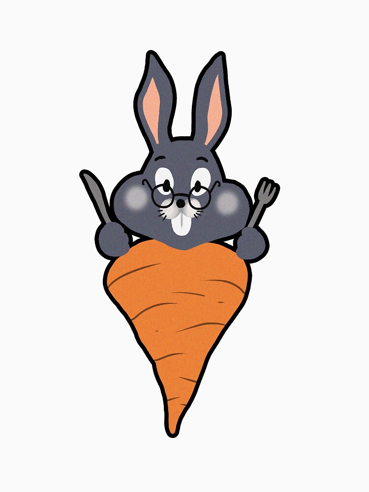 "Hungry Rabbit" T-shirt for Sale by Necosiart | Redbubble | rabbit t ...