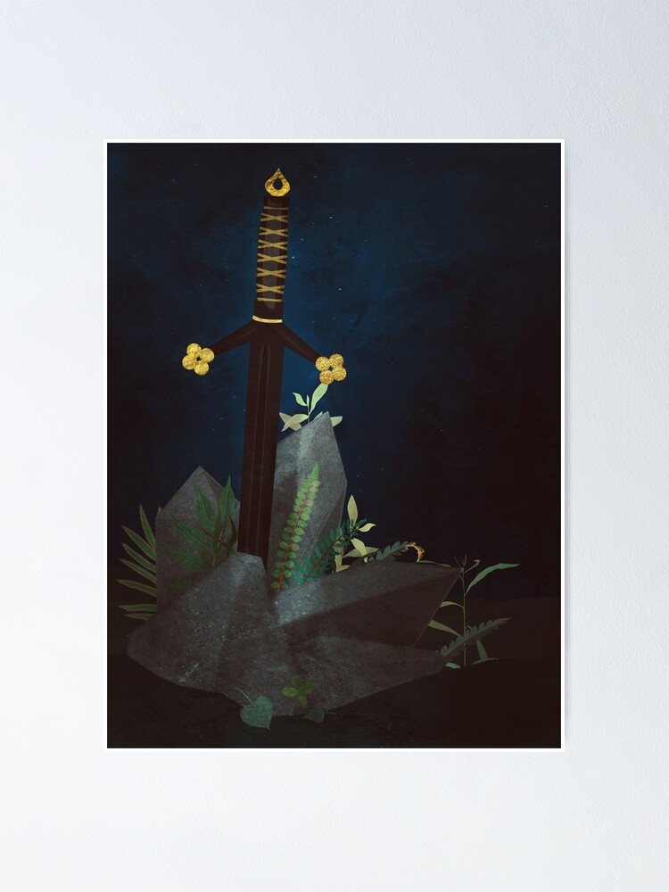 "Excalibur: Sword in the Stone" Poster for Sale by MagpieMagic | Redbubble