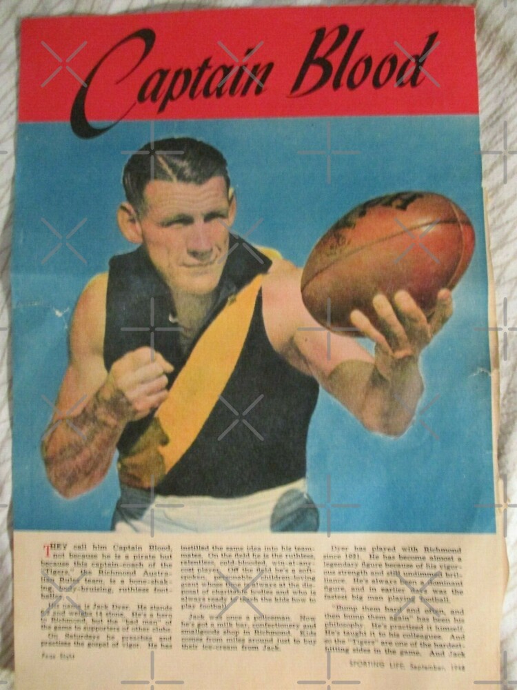 "Jack Dyer Richmond 1943 Premiers AFL VFL football" Sticker for Sale by ...
