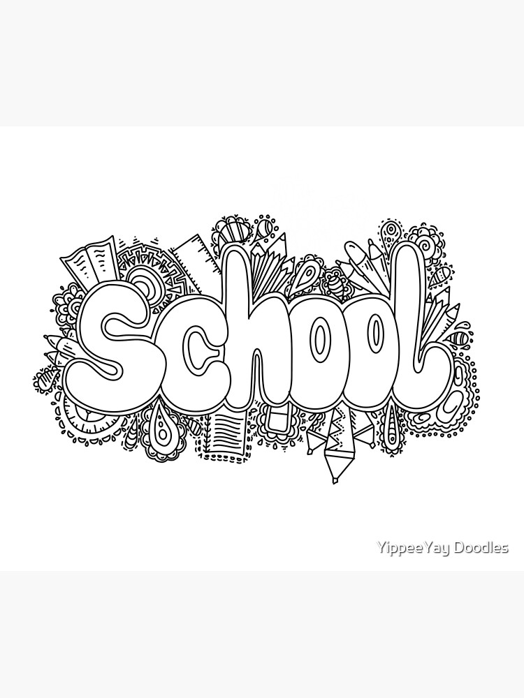 "School doodle (Black and white)" Poster for Sale by YAYDoodles | Redbubble