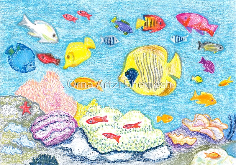 "Crayon Fish" by Orna Artzi Shemesh | Redbubble