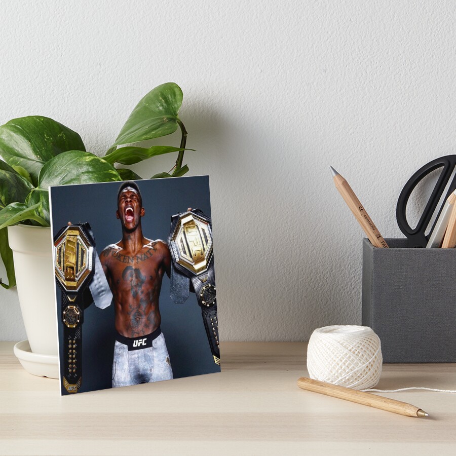 "Israel Adesanya UFC Champion The Last Style Bender holding the belts ...