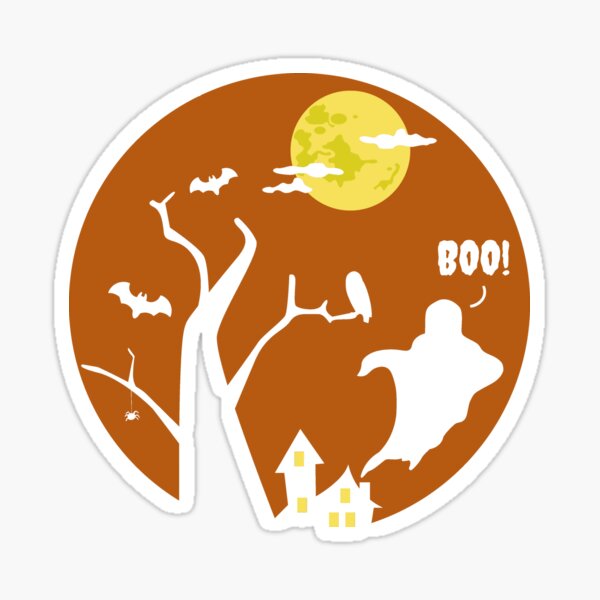 "Halloween Night Boo!" Sticker for Sale by WayneTower | Redbubble