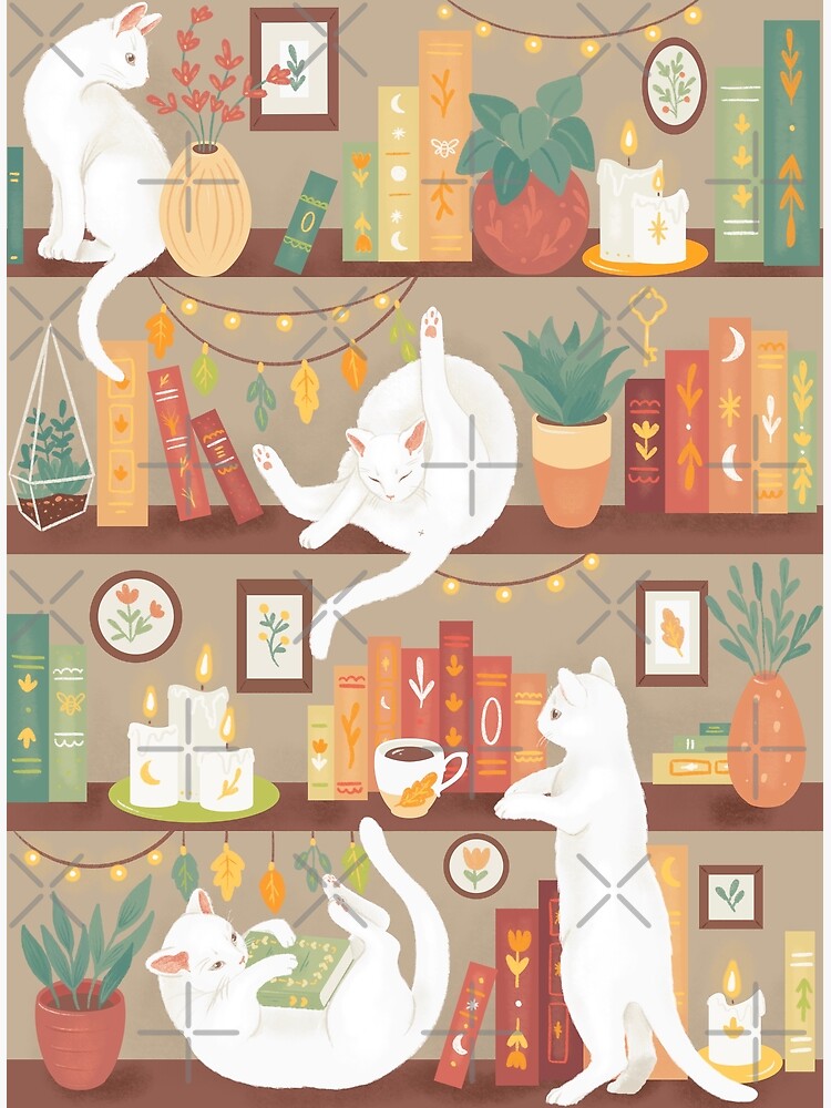 "Library cats 2020 - soft pastel shade" Poster for Sale by Elenanaylor ...