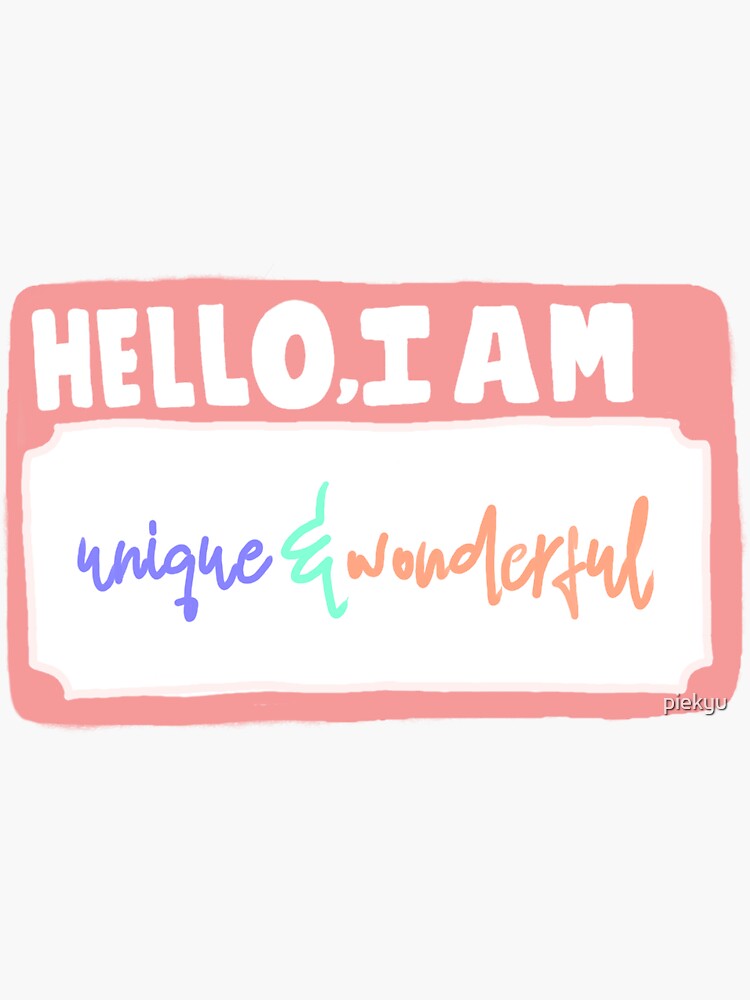 "Hello, I am" Sticker by piekyu | Redbubble