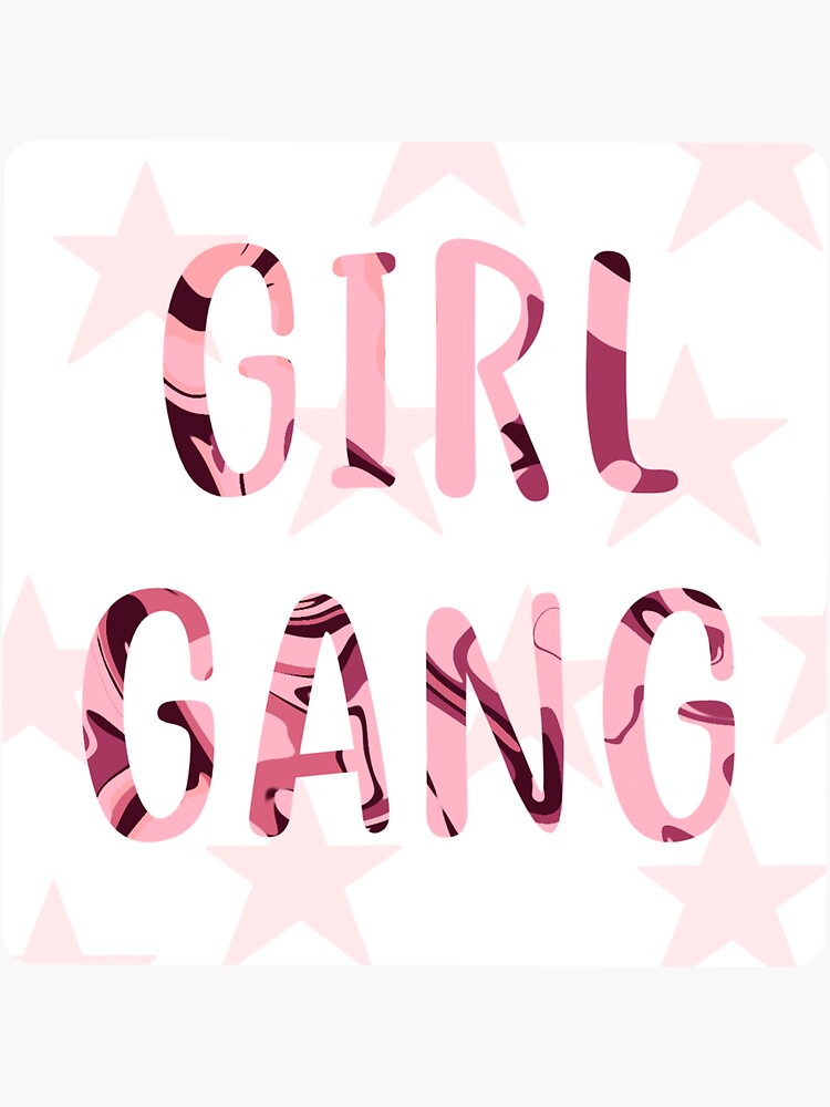 "Girl Gang pink marble" Sticker for Sale by lilydavison | Redbubble
