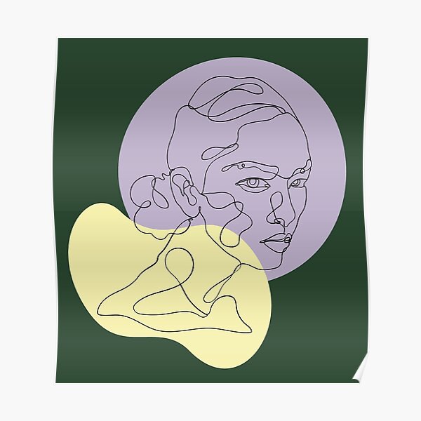 Póster «Retrato de línea de mujer minimalista 10» de AgsY | Redbubble